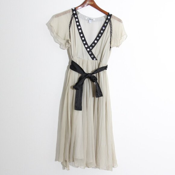 Chloe | Dresses | Chloe By Phoebe Philo Pure Silk Chartreuse Babydoll ...